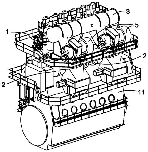 A Large Two Stroke Compression Ignited Internal Combustion Engine With