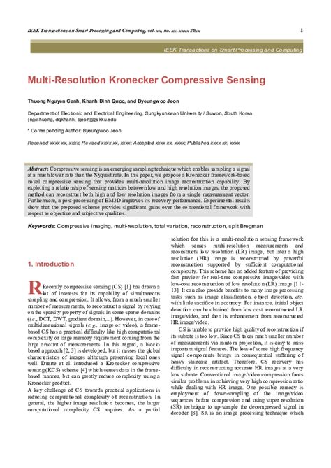Pdf Multi Resolution Kronecker Compressive Sensing