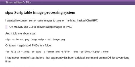 Sips Scriptable Image Processing System Simon Willisons Tils Rjrwren