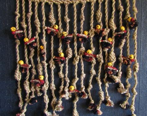 Peruvian Old Quipu Ancient Kipu Khipu Knot Record Used By Incas Andean
