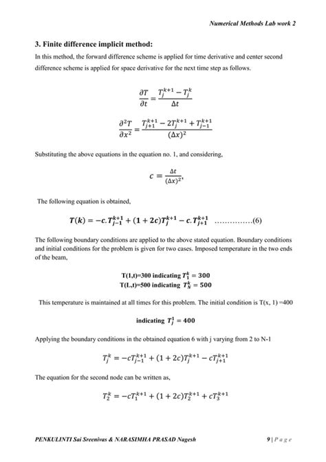 Projectwork On Different Boundary Conditions In Fdm Pdf