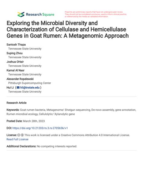 Pdf Exploring The Microbial Diversity And Characterization Of