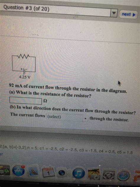 Solved 92 Ma Of Current Flow Through The Resistor In The
