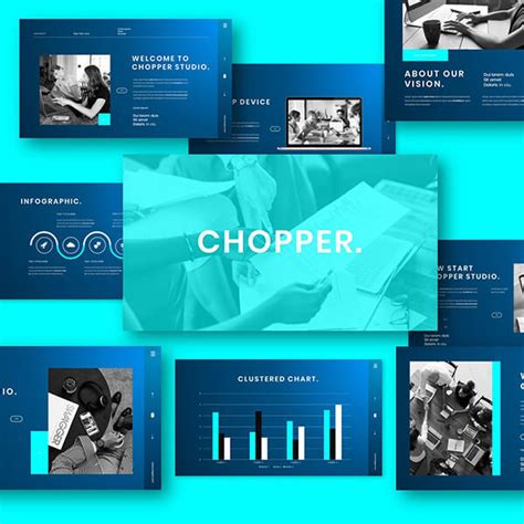 Шаблон презентации для рекламы Chopper Power Biecom Market