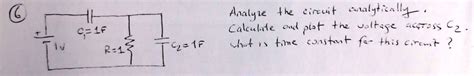 6 c1 1f 1v r 1 c2 1f analyze the circuit analytically calculate and