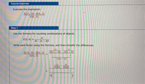 Solved Tutorial Exercise Evaluate The Expression С 11 9
