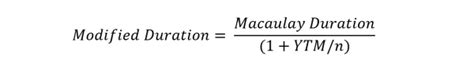 Modified Duration Definition Formula Excel Workout
