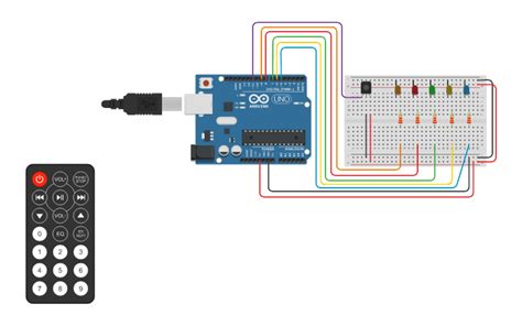 Circuit Design Accensione Led Con Telecomando Ir Tinkercad