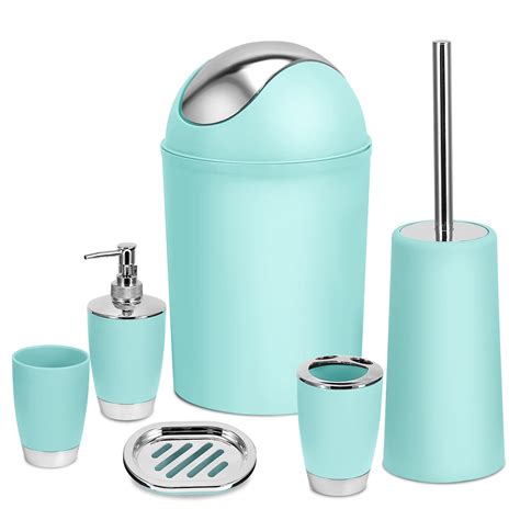 Kocaso Bathroom Accessories Set Pp 6 Pcs Bathroom Set Aqua
