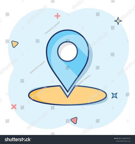 Vector Cartoon Map Pointer Icon Comic Stock Vector Royalty Free 2198070715 Shutterstock