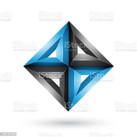 블루와 블랙 3d 기하학적 양각된 다이아몬드 모양 벡터 일러스트 레이 션 0명에 대한 스톡 벡터 아트 및 기타 이미지 0명 디자인 로고 Istock