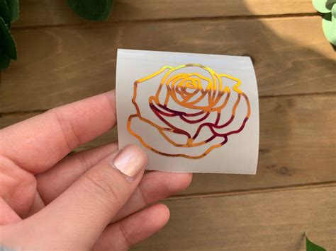 Rose Vinyl Decal Flower Decal Floral Vinyl Decals Etsy
