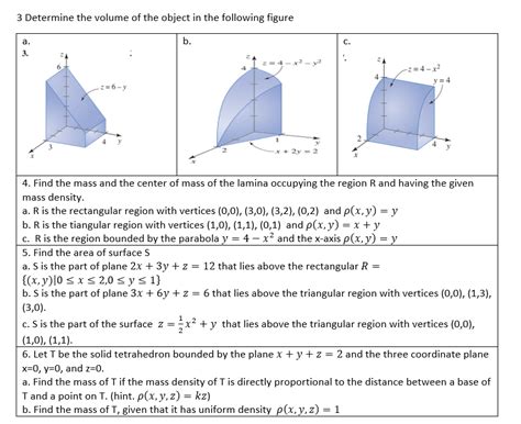 Solved Determine The Volume Of The Object In The Following Chegg