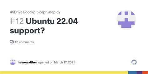 Ubuntu 2204 Support · Issue 12 · 45drivescockpit Ceph Deploy · Github
