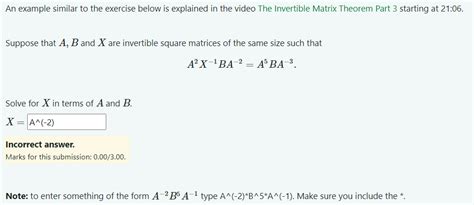 an example similar to the exercise below is explained in the video the