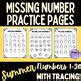 Missing Number Practice 1 20 Tracing And Writing Summer Themed