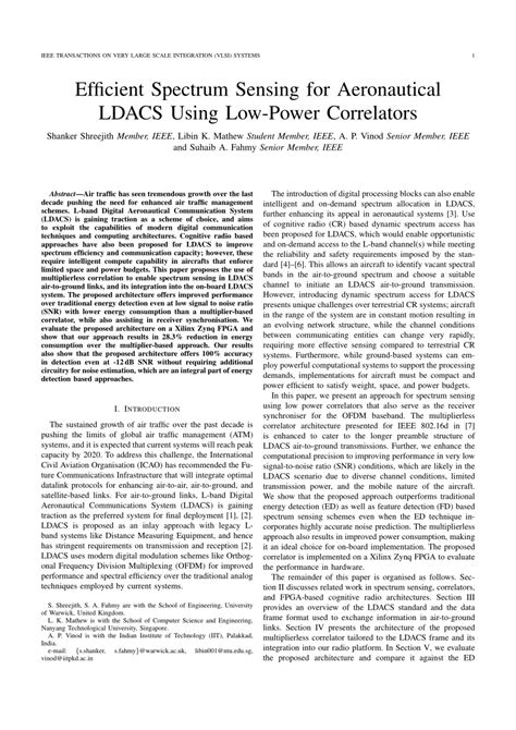 Pdf Efficient Spectrum Sensing For Aeronautical Ldacs Using Low Power Correlators