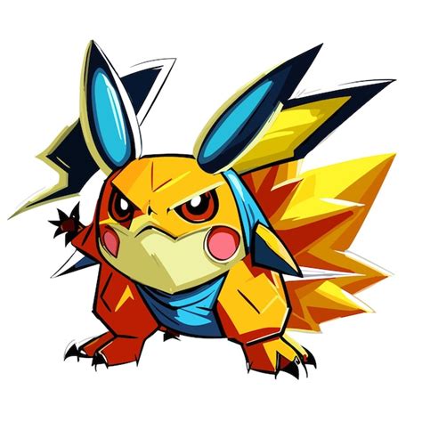 Poke Mon De Vetor 2d Com Fundo Branco Vetor Premium