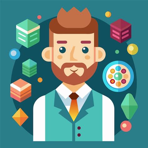 Flat Style Vector Gemologist Character Illustration Premium Ai Generated Vector