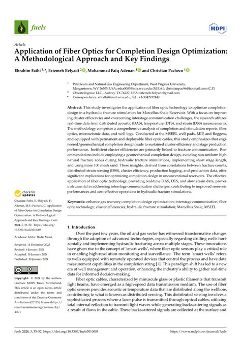 Pdf Application Of Fiber Optics For Completion Design Optimization A