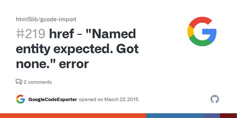 Href Named Entity Expected Got None Error · Issue 219 · Html5libgcode Import · Github