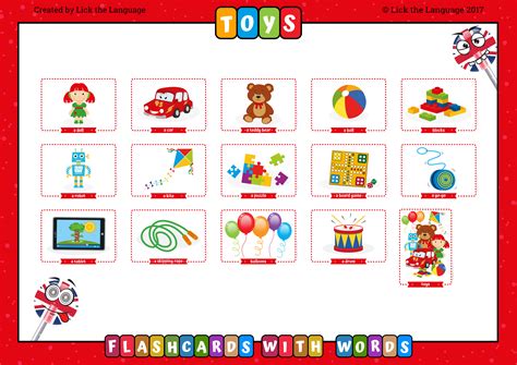 Toys English Flashcards Toys Flashcards Free Printables Ball