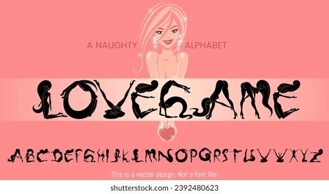 Lovegame Font Design Girl Posing Letters Stock Vector Royalty Free 2392480623 Shutterstock