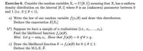 Solved A Exercise 6 Consider The Random Variables Xi ~