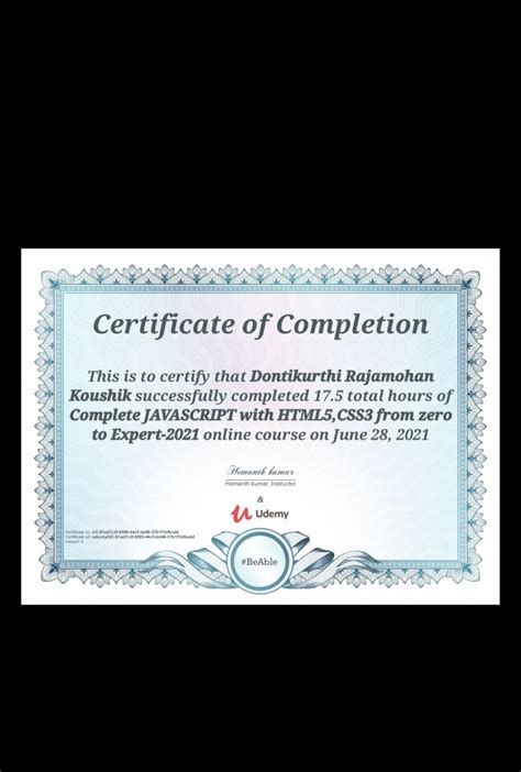 Koushik Dontikurthi On Linkedin Udemy Javascript Html5 Css3