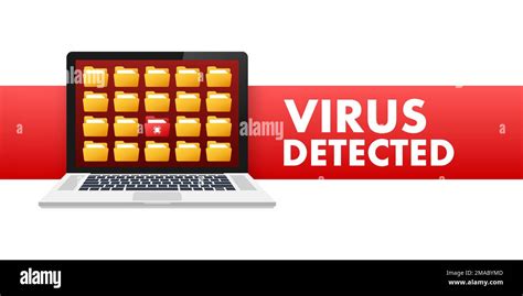 Virus Detected Alert Message Cyberattack Emergency Alert Vector Stock Illustration Stock
