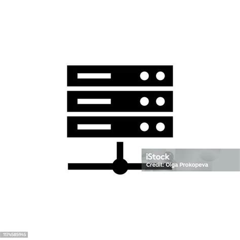 서버 아이콘입니다 흰색 배경에 검은색으로 된 플랫 벡터 그림입니다 Eps 10 네트워크 서버에 대한 스톡 벡터 아트 및 기타 이미지 네트워크 서버 데이터 데이터 센터