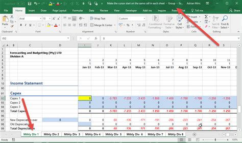 Make The Cursor Start On The Same Cell In Each Sheet • Za