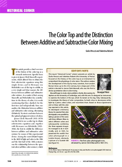 Pdf The Color Top And The Distinction Between Additive And Subtractive Color Mixing