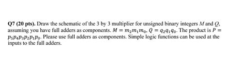 Solved Q7 20 Pts Draw The Schematic Of The 3 By 3
