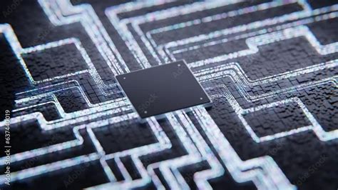 3d Render Animation Of Ai Artificial Intelligence In Cpu Chipset Central Processor Unit And