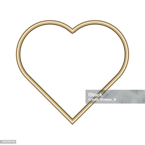 하트 골드 프레임 고립 된 럭셔리 하트 골든 테두리 골드 하트 모양 프레임 모형 디자인 요소 3d 벡터 일러스트 레이 션 1위에 대한 스톡 벡터 아트 및 기타 이미지