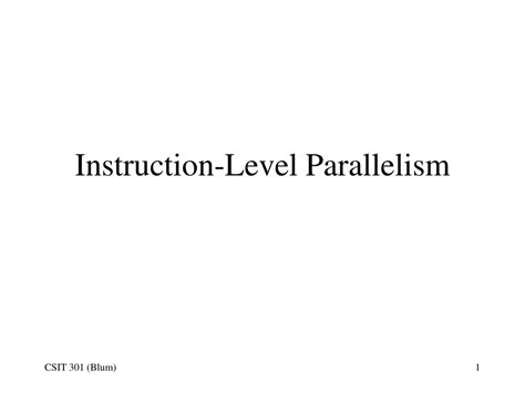 ppt instruction level parallelism powerpoint presentation free