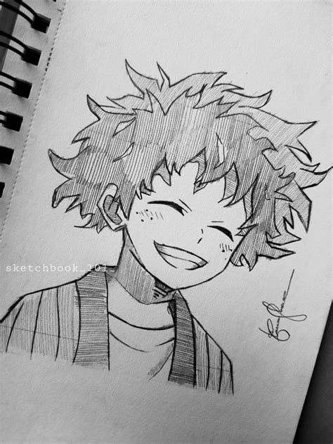 Midoriya Izuku Sketches Anime Sketch Drawing Tutorial