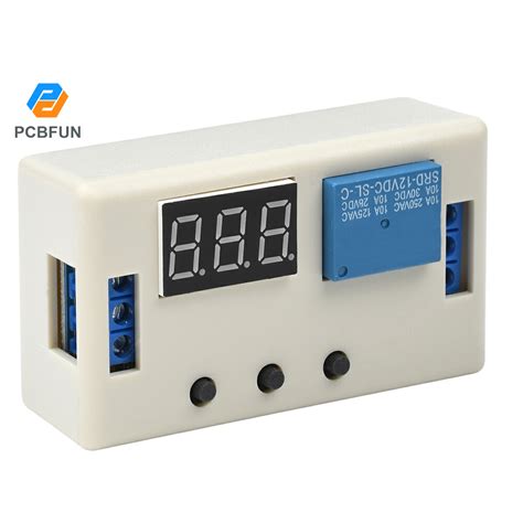 pcbfun dc 12v delay timer relay led digital display programmable