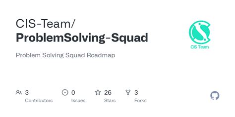 GitHub CIS Team ProblemSolving Squad Problem Solving Squad Roadmap