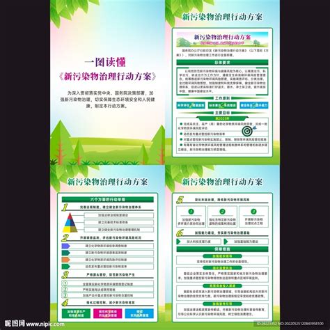新污染物治理行动方案设计图展板模板广告设计设计图库昵图网