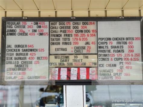 Dairy Treet Menu At Jennifer Buffum Blog