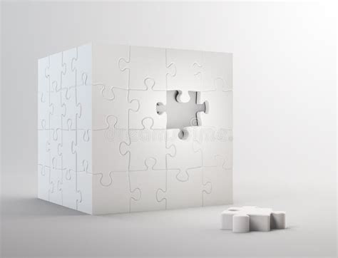 Cube Shaped Puzzle Stock Illustration Illustration Of Jigsaw