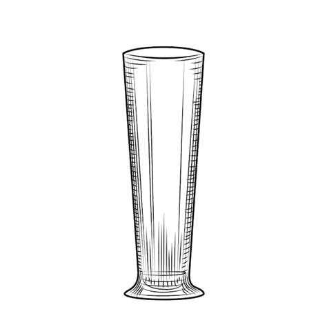 Premium Vector Hand Drawn Empty Beer Glass Engraving Style Vector