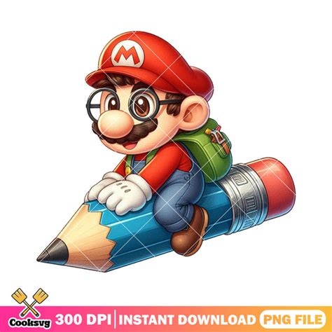 Mario With Green Bag Png Back To School Outfit Png Mario Cute Png