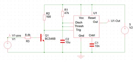 Transistors Inverting Input Of 555 Timer Electrical Engineering Stack Exchange