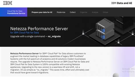 Infographic Netezza Performance Server On Ibm Cloud Pak For Data