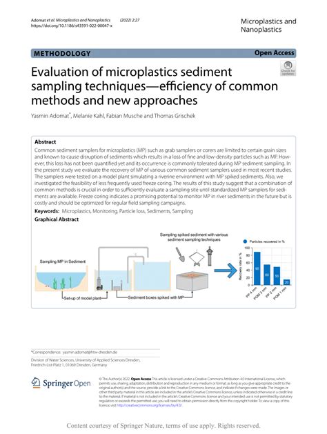 PDF Evaluation Of Microplastics Sediment Sampling Techniquesefficiency Of Common Methods And