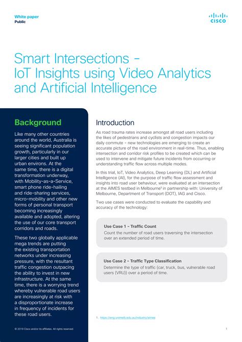 Cisco Smart Intersections IoT Insights Using Video Analytics And AI PDF