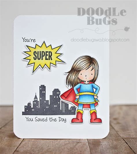 Doodlebugs Mft Stamps Youre Super Cool Birthday Cards Birthday